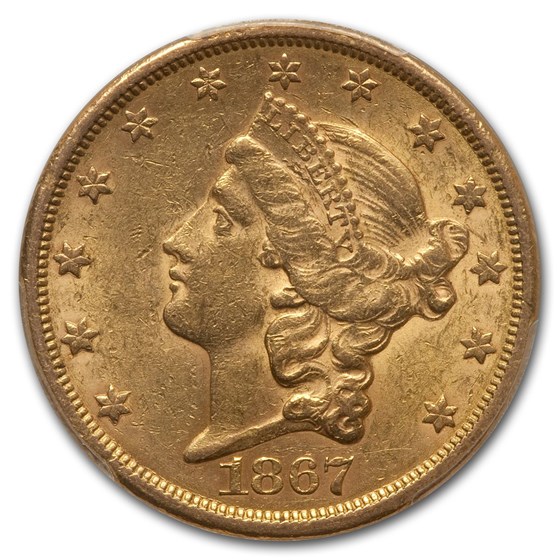 Buy 1867-S $20 Liberty Gold Double Eagle AU-55 PCGS | APMEX