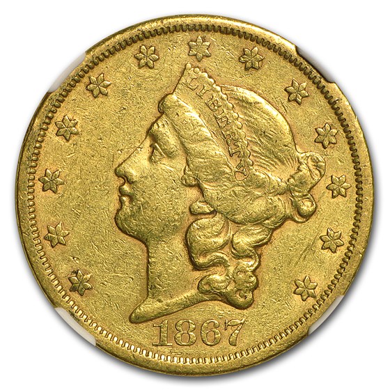 Buy 1867-S $20 Liberty Gold Double Eagle XF-45 NGC (Granite Lady Hrd) | APMEX
