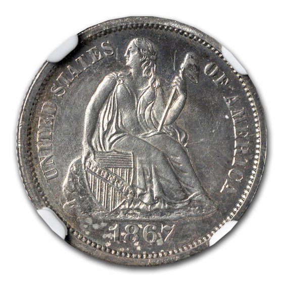 Buy 1867-S Liberty Seated Dime MS-65 NGC | APMEX