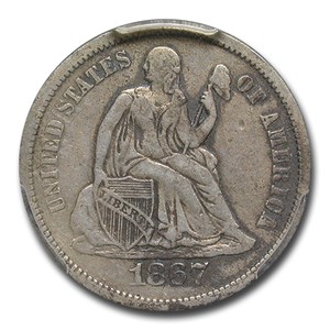 Buy 1867-S Liberty Seated Dime VF-20 PCGS | APMEX