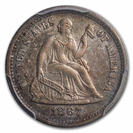 Buy 1867-S Liberty Seated Half Dime AU-58 PCGS | APMEX