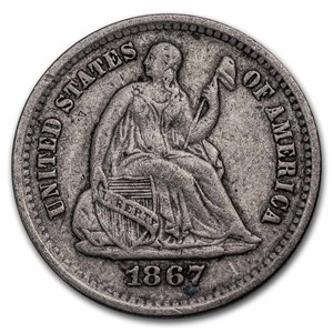 Buy 1867-S Liberty Seated Half Dime XF | APMEX