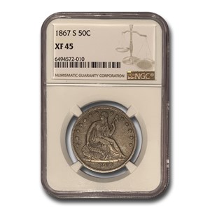 Buy 1867-S Liberty Seated Half Dollar XF-45 NGC | APMEX