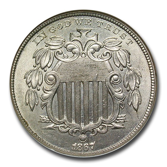Buy 1867 Shield Nickel MS-63 NGC (No Rays) | APMEX
