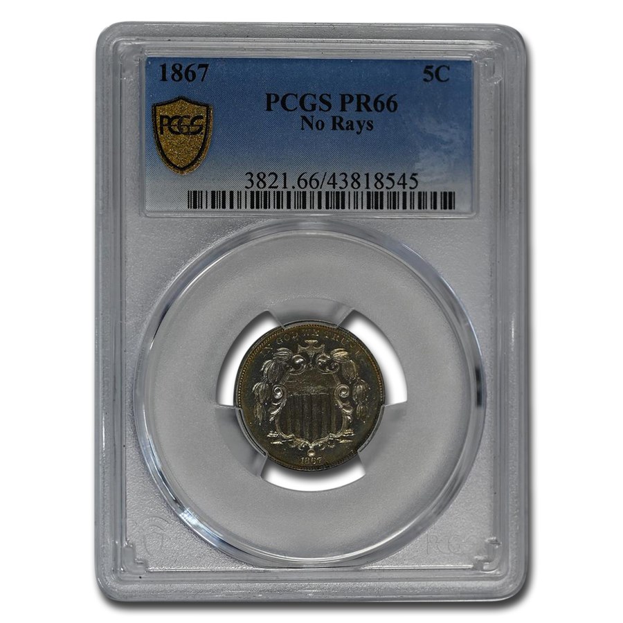 Buy 1867 Shield Nickel PR-66 PCGS (No Rays) | APMEX