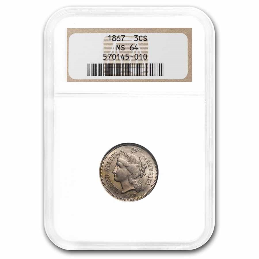 Buy 1867 Three Cent Nickel MS-64 NGC | APMEX