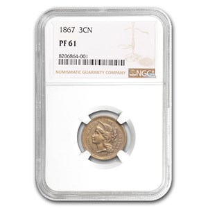 1867 Three Cent Nickel PF-61 NGC