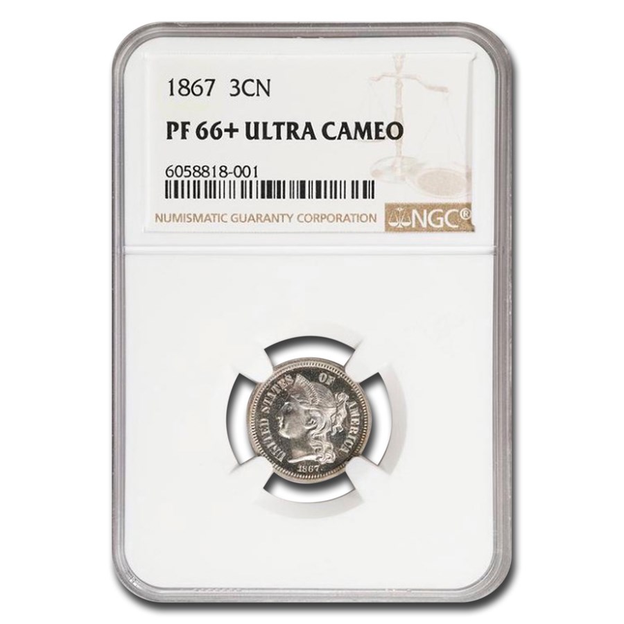 Buy 1867 Three Cent Nickel PF-66+ UCAM NGC | APMEX