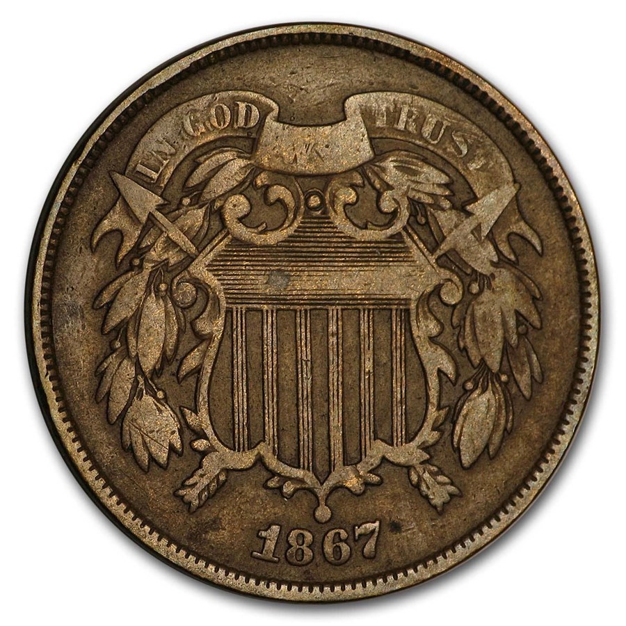 Buy 1867 Two Cent Piece Fine (FS 101, Doubled Die) | APMEX