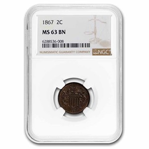 Buy 1867 Two Cent Piece MS-63 NGC (Brown) | APMEX