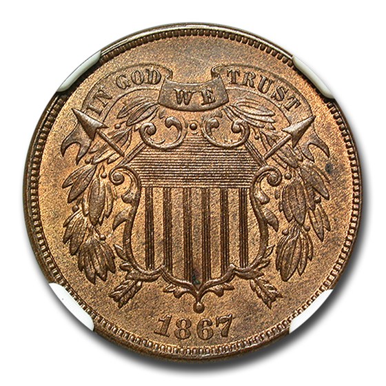 Buy 1867 Two Cent Piece MS-64 NGC (Red/Brown) | APMEX