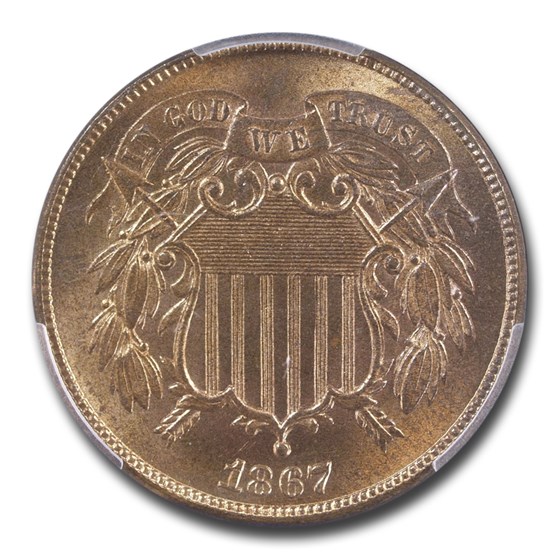 Buy 1867 Two Cent Piece MS-65 PCGS (Red) | APMEX