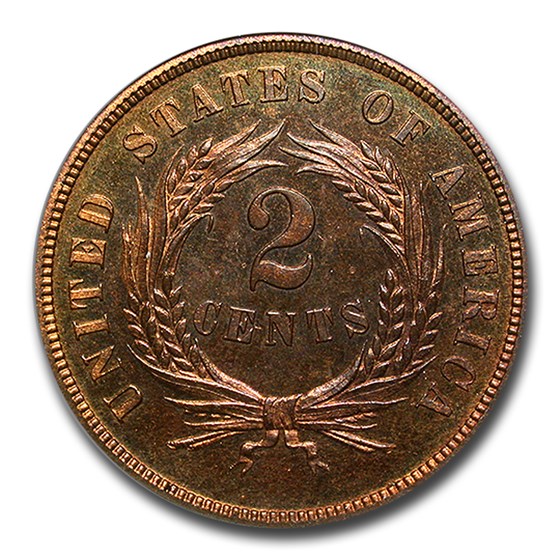 Buy 1867 Two Cent Piece PF-66 CAC Red/Brown | APMEX