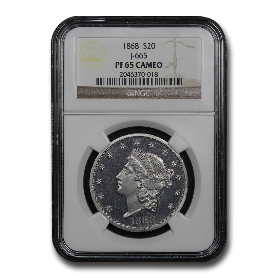 Buy 1868 $20 Lib Double Eagle Aluminum Pattern PF-65 Cam NGC (J-665 ...