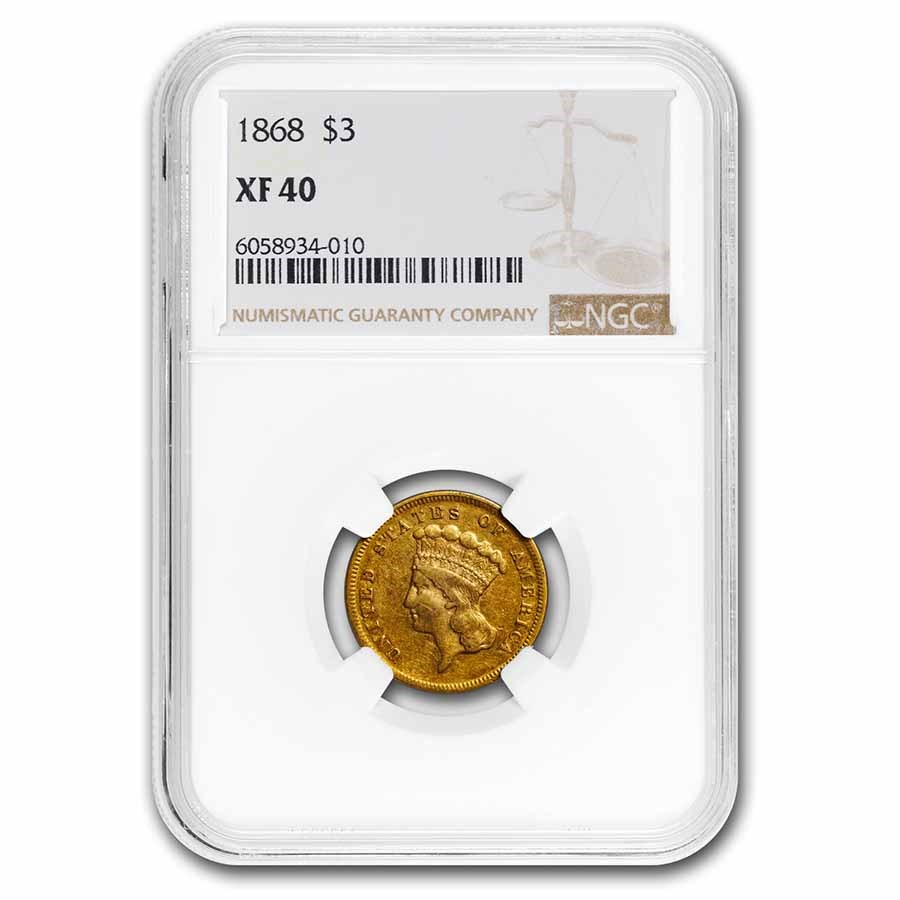 Buy 1868 $3 Gold Princess XF-40 NGC | APMEX