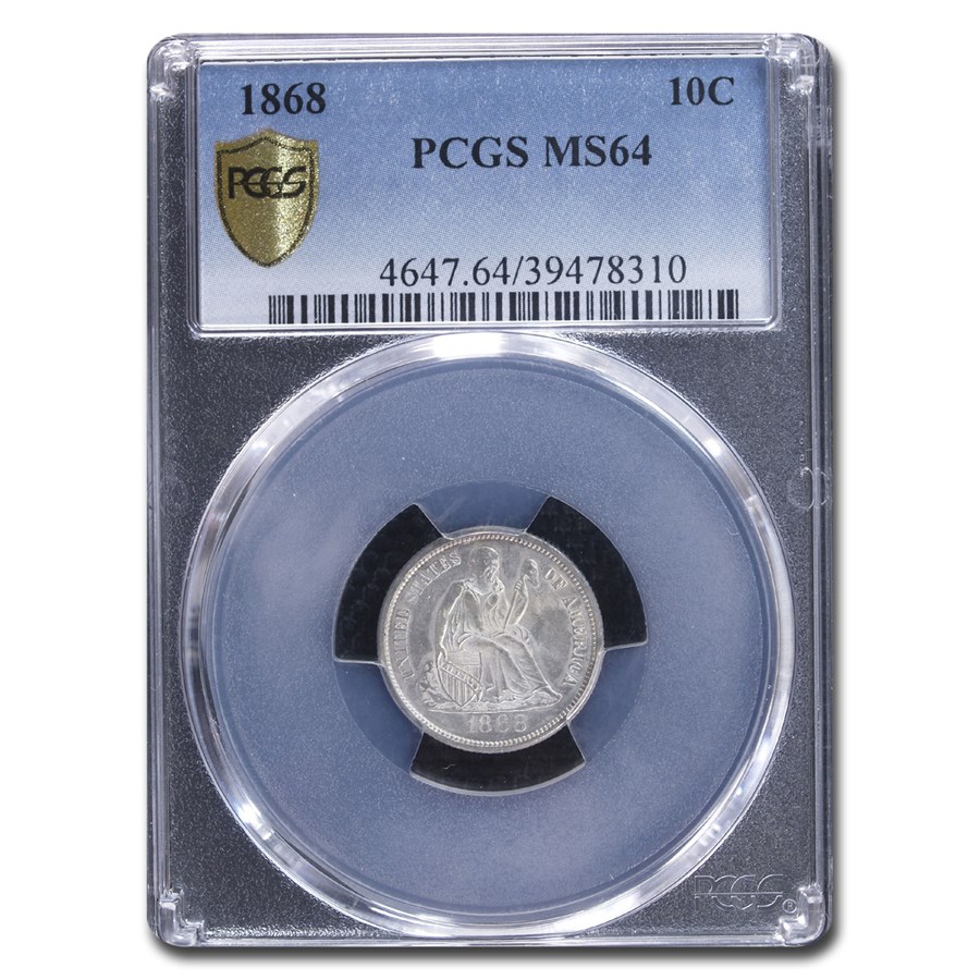 Buy 1868 Liberty Seated Dime MS-64 PCGS | APMEX