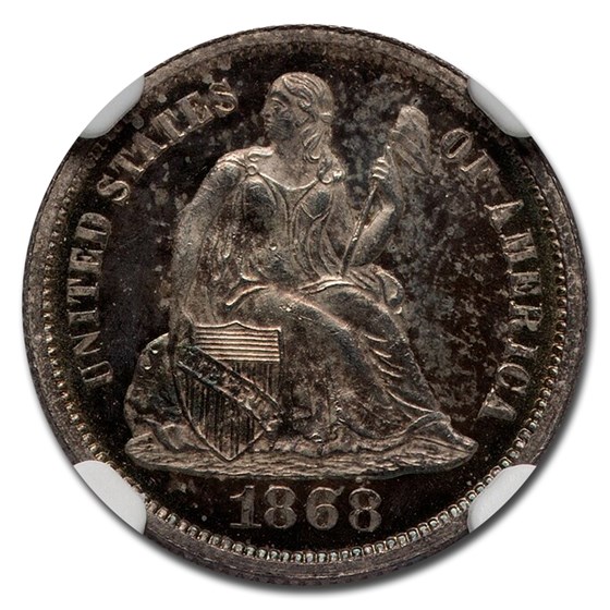 1868 Liberty Seated Dime PF-66 Cameo+ NGC