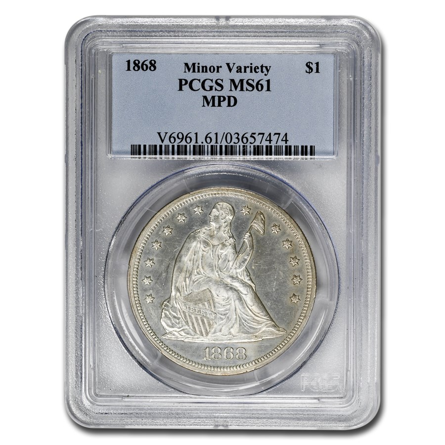 Buy 1868 Liberty Seated Dollar MS-61 PCGS (MPD) | APMEX