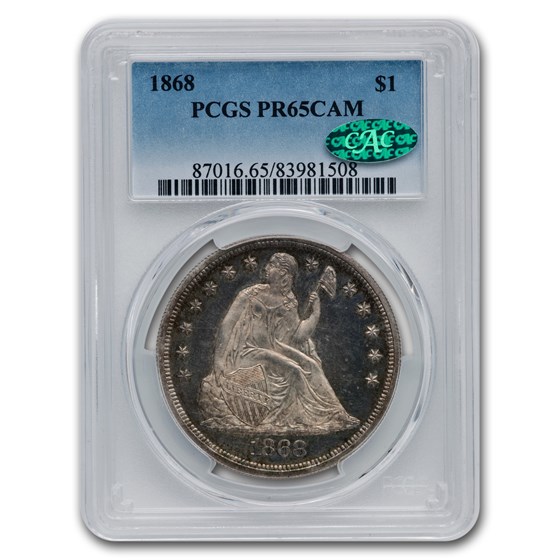 Buy 1868 Liberty Seated Dollar PR-65 Cameo PCGS CAC | APMEX