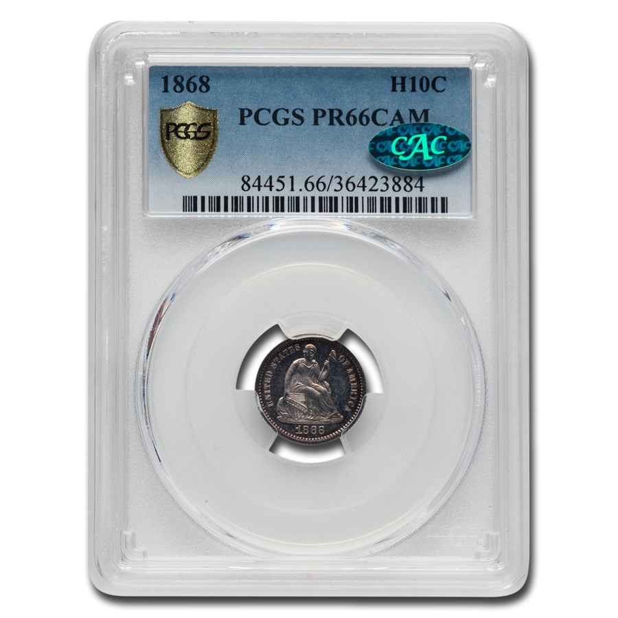 1868 Liberty Seated Half Dime PR-66 Cameo PCGS CAC