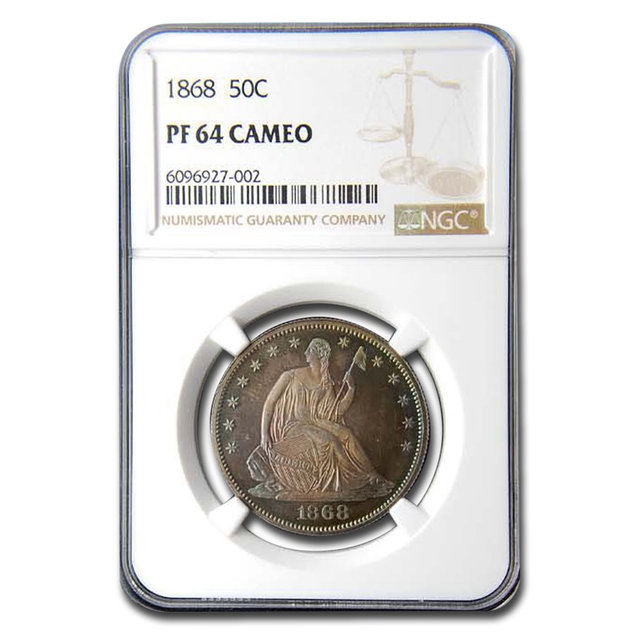 Buy 1868 Liberty Seated Half Dollar PF-64 Cameo NGC | APMEX