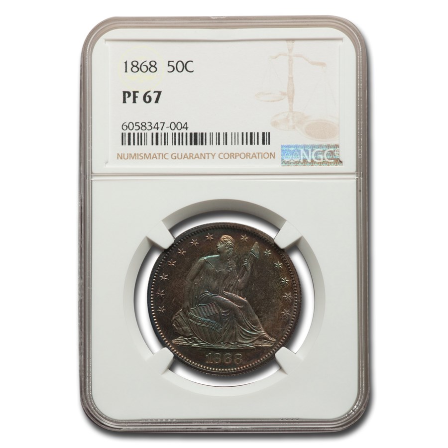 Buy 1868 Liberty Seated Half Dollar PF-67 NGC | APMEX