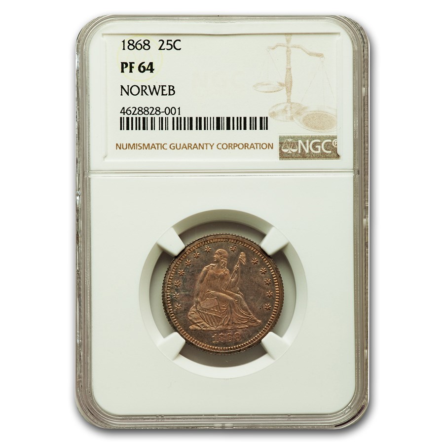 Buy 1868 Liberty Seated Quarter PF-64 NGC | APMEX