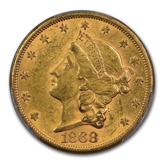 Buy 1868-S $20 Liberty Gold Double Eagle AU-58 PCGS CAC | APMEX