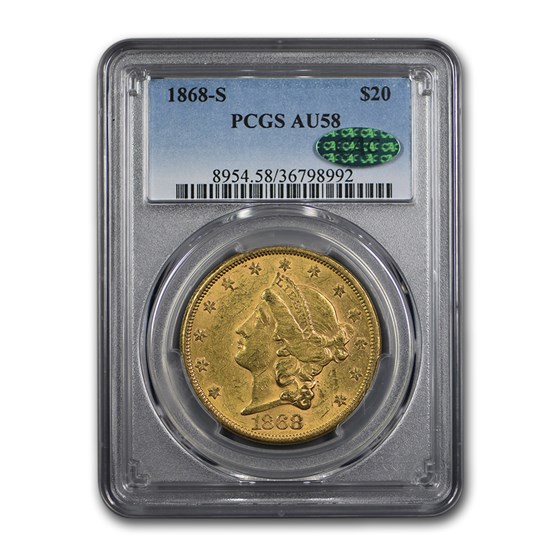Buy 1868-S $20 Liberty Gold Double Eagle AU-58 PCGS CAC | APMEX