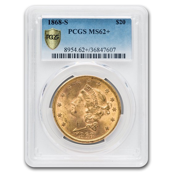 Buy 1868-S $20 Liberty Gold Double Eagle MS-62+ PCGS | APMEX