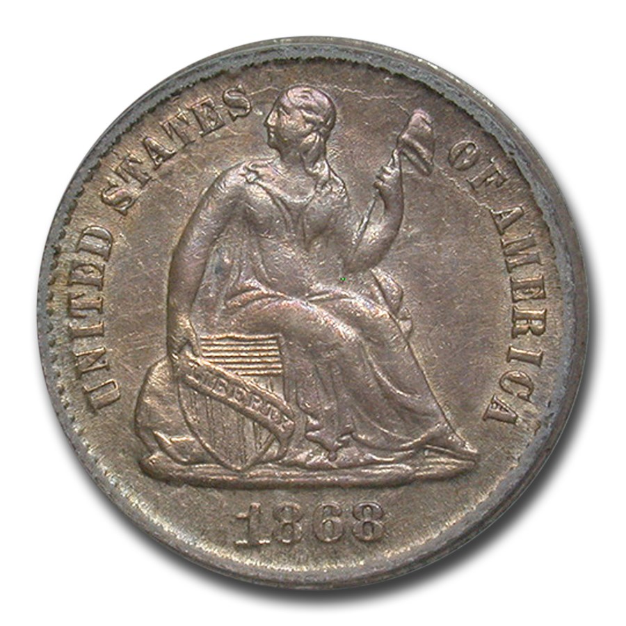 Buy 1868-S Liberty Seated Half Dime AU-55 PCGS | APMEX