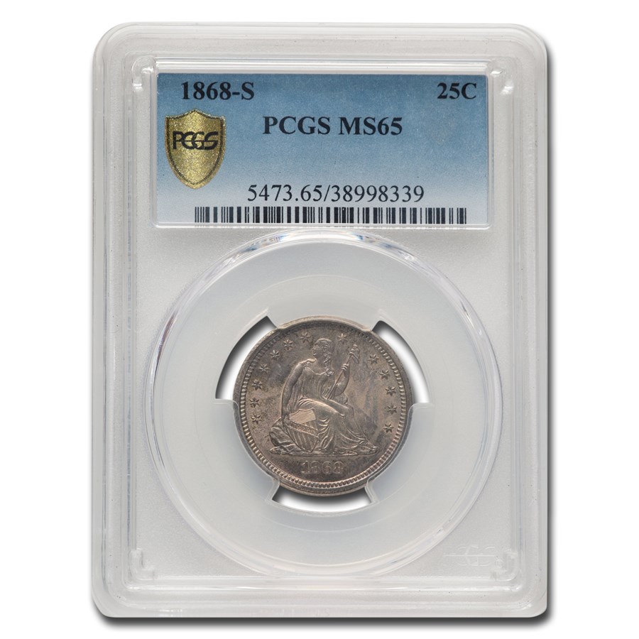 Buy 1868-S Liberty Seated Quarter MS-65 PCGS | APMEX