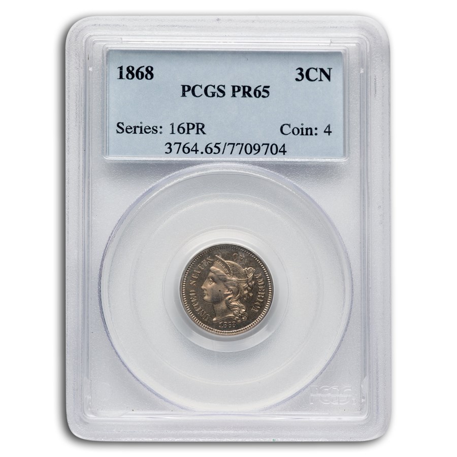 1868 Three Cent Nickel PR-65 PCGS