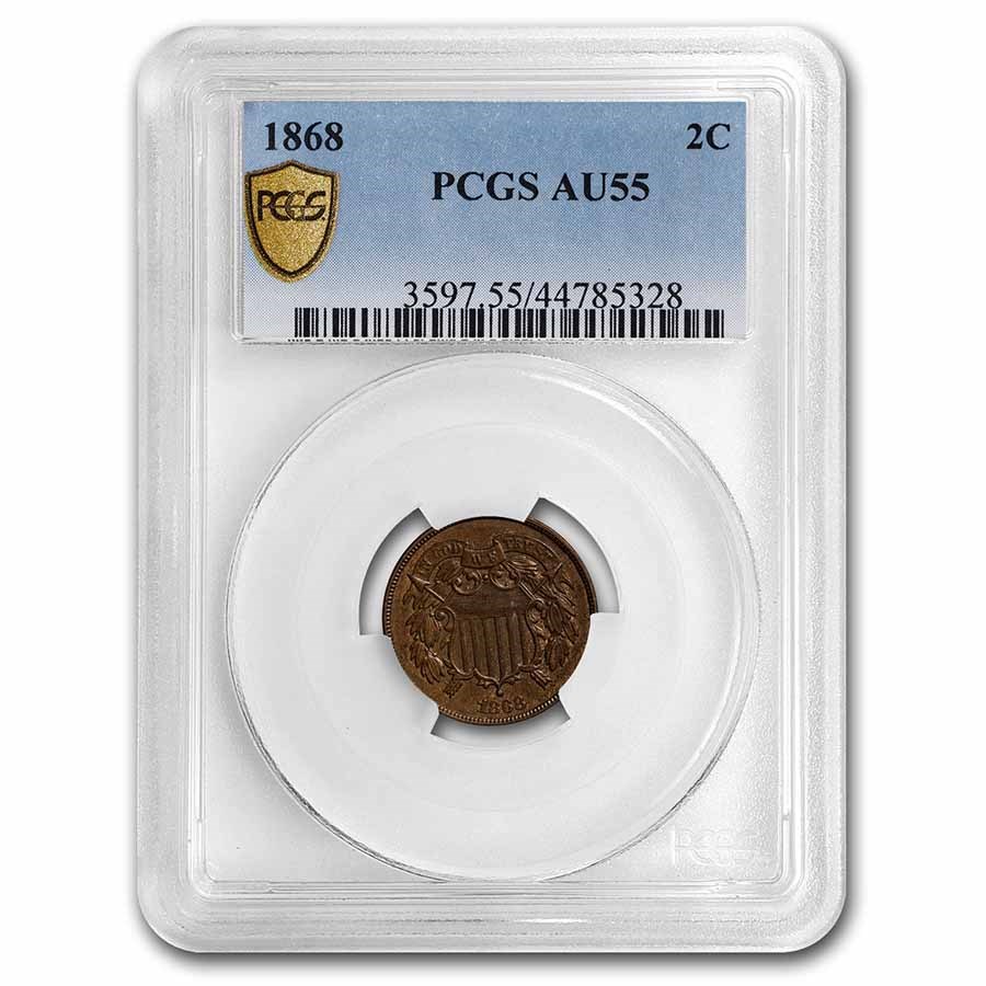 Buy 1868 Two Cent Piece AU-55 PCGS | APMEX