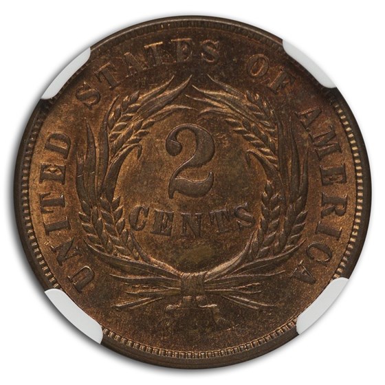 Buy 1868 Two Cent Piece MS-64 NGC (Red/Brown) | APMEX