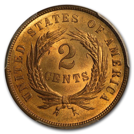 Buy 1868 Two Cent Piece MS-64 PCGS (Red) | APMEX