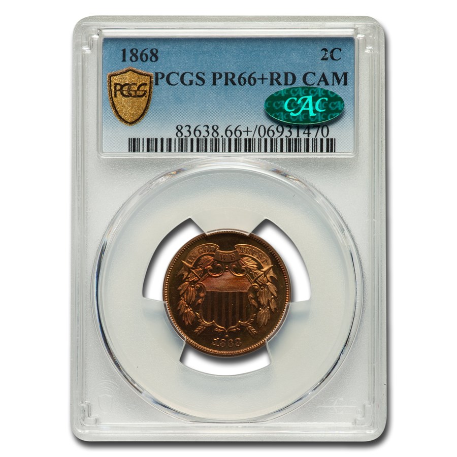 Buy 1868 Two Cent Piece PR-66+ Cameo PCGS CAC | APMEX