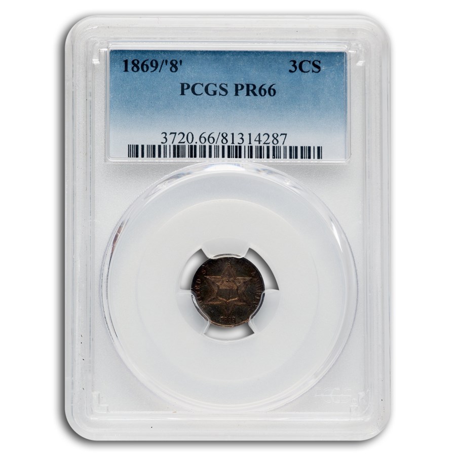 Buy 1869/8 Three Cent Silver PR-66 PCGS | APMEX