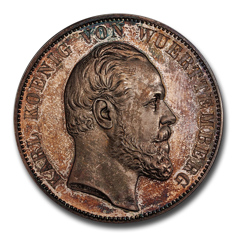 Buy 1869 Germany Wurttemberg Silver 2 Thaler Karl I PR-64 PCGS | APMEX