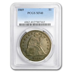 Buy 1869 Liberty Seated Dollar XF-40 PCGS | APMEX