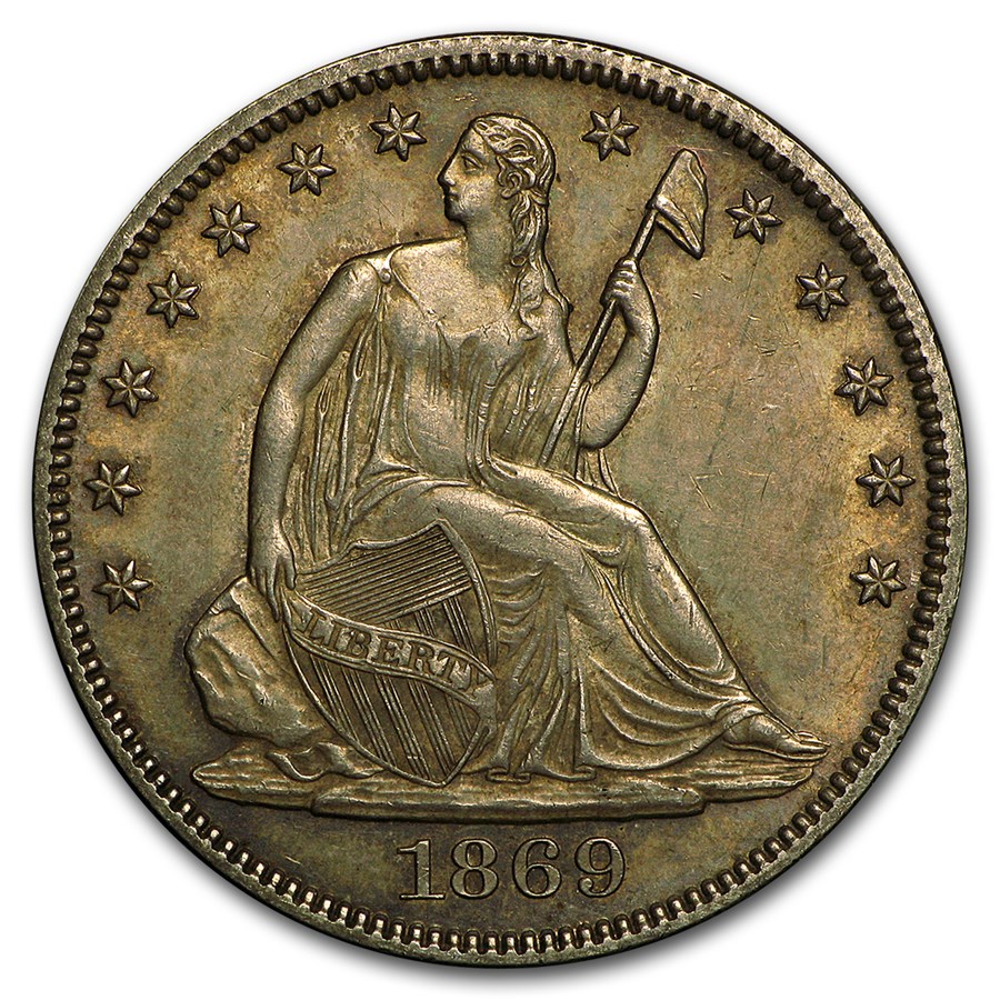Buy 1869 Liberty Seated Half Dollar AU | APMEX