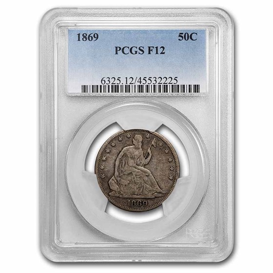 Buy 1869 Liberty Seated Half Dollar Fine-12 PCGS | APMEX