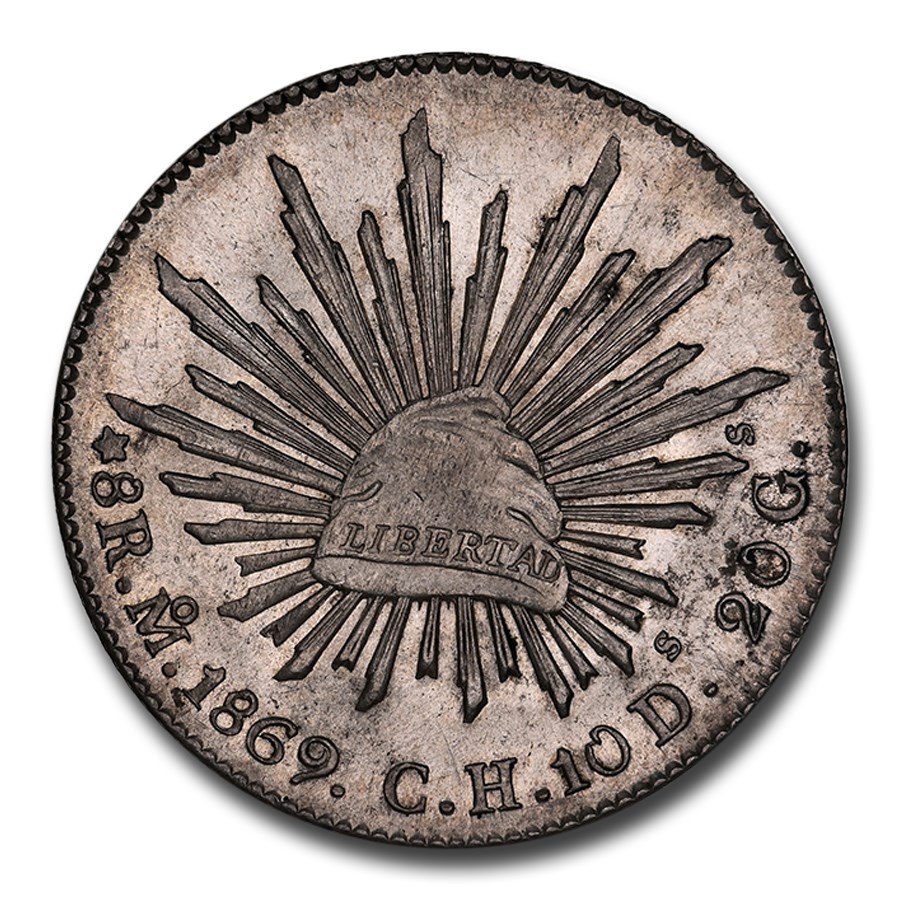 Buy 1869-Mo Mexico Silver 8 Reales MS-61 NGC | APMEX