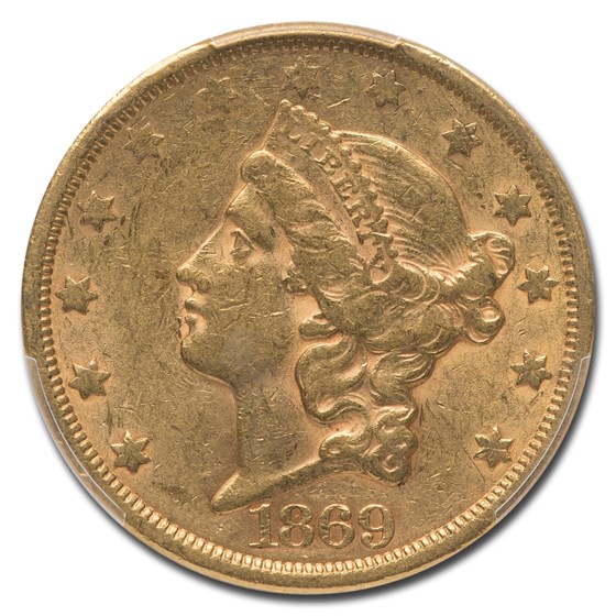 Buy 1869-S $20 Liberty Gold Double Eagle AU-50 PCGS | APMEX