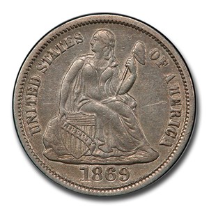 1869-S Liberty Seated Dime AU-50 PCGS