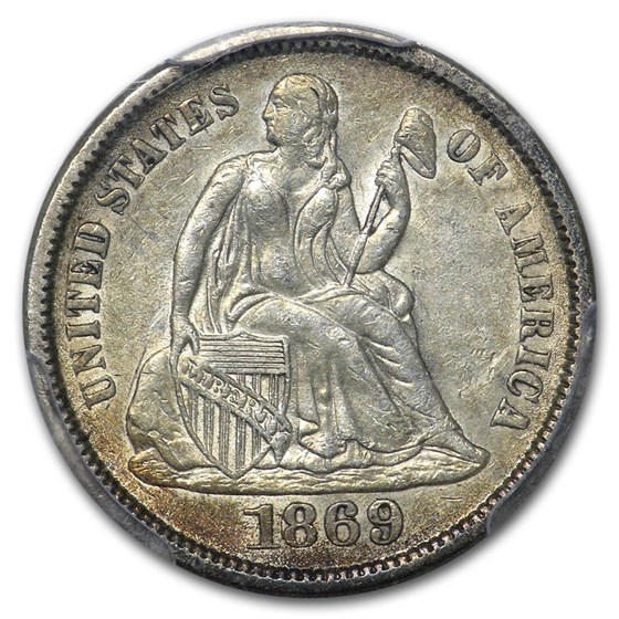 Buy 1869-S Liberty Seated Dime AU-55 PCGS | APMEX
