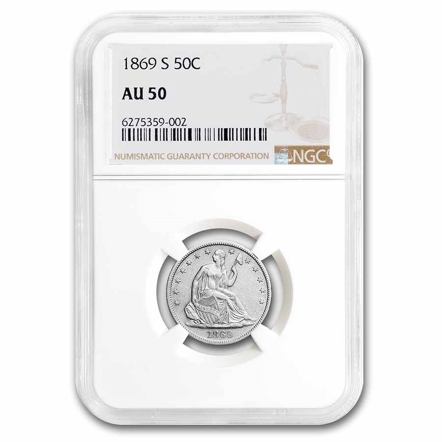 Buy 1869-S Liberty Seated Half Dollar AU-50 NGC | APMEX