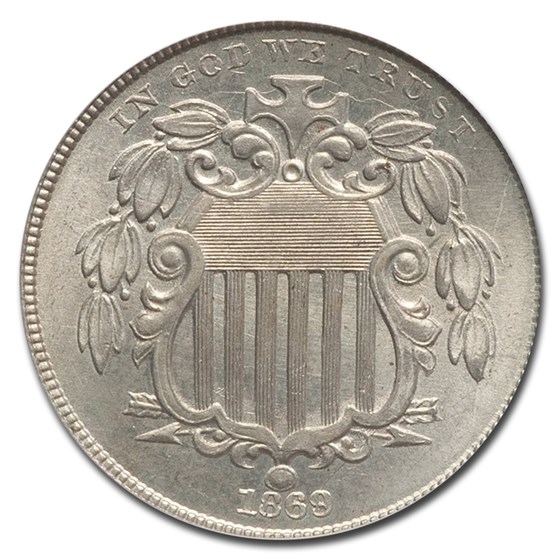 Buy 1869 Shield Nickel MS-65 PCGS | APMEX
