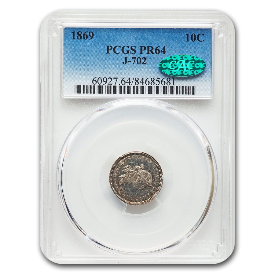 Buy 1869 Standard Silver Dime Pattern PR-64 PCGS CAC (J-702) | APMEX