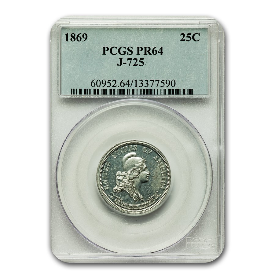 Buy 1869 Standard Silver Quarter Pattern PR-64 PCGS (J-725) | APMEX